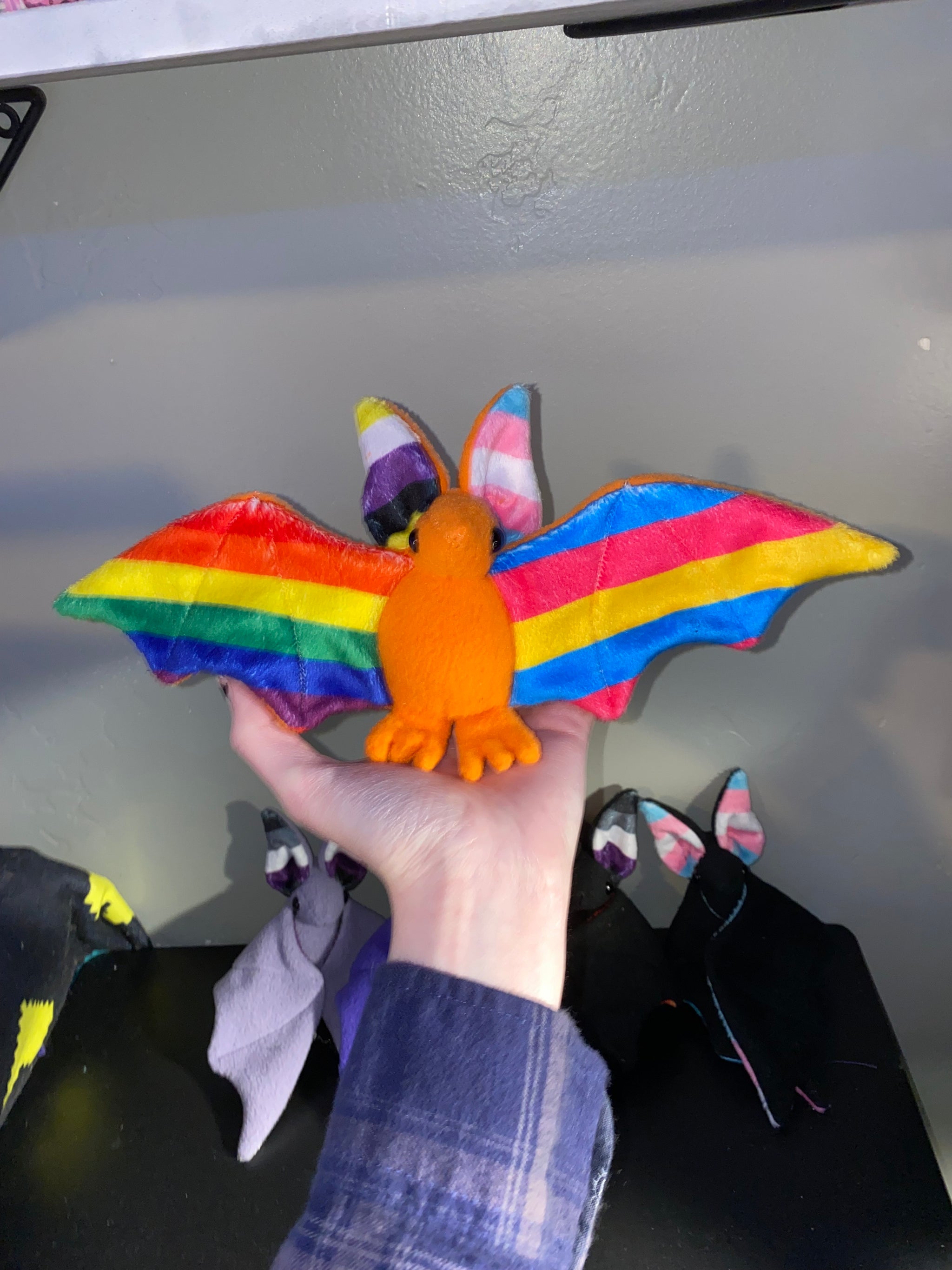 Custom Multiple Flags Pride Bat Plushie(all flag/fabric options availa ...